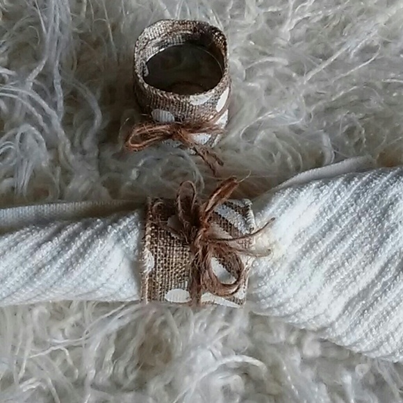 Handmade | Dining | Handmade Burlap Napkin Rings Set Of 4 | Poshmark